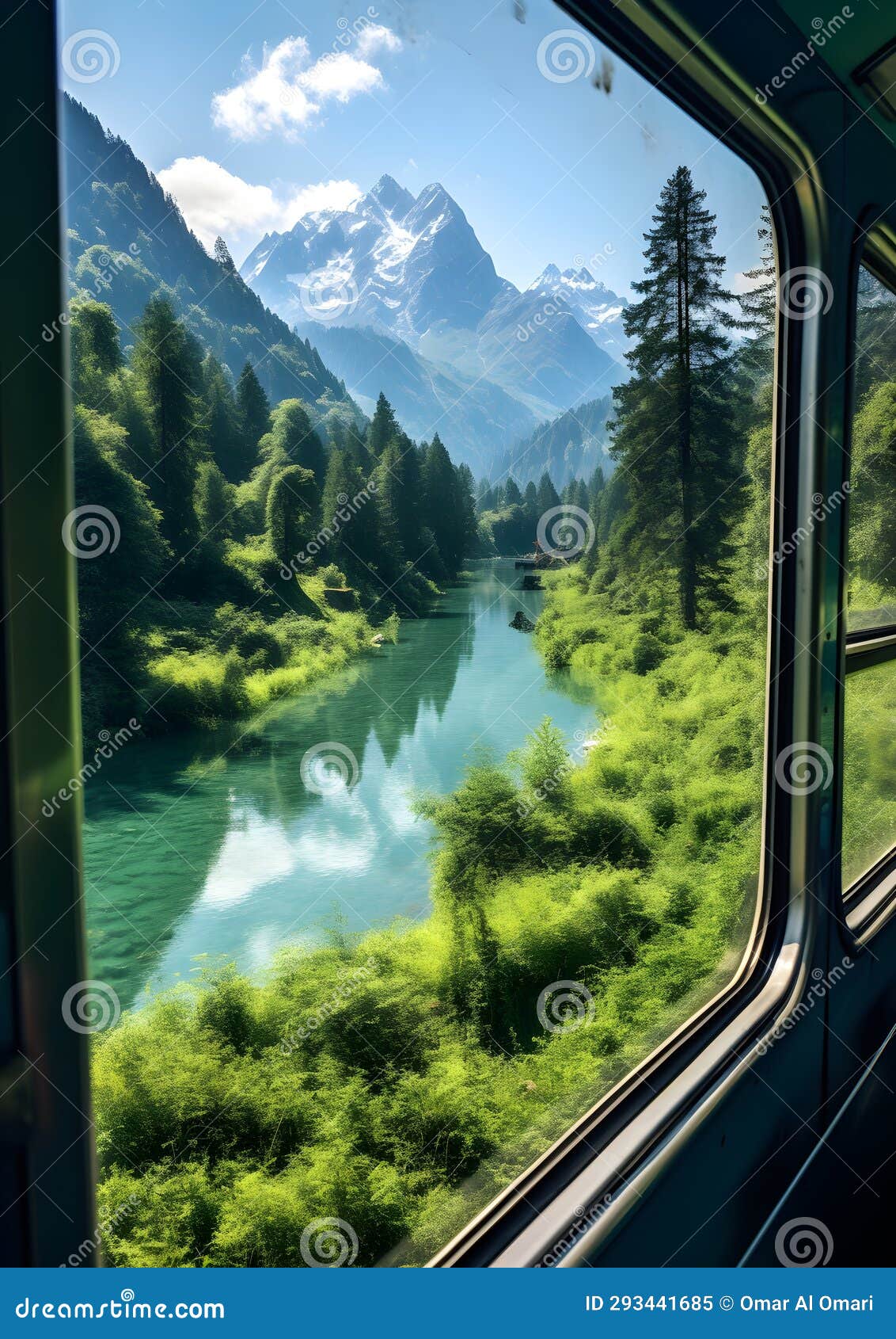 A View of a River from a Train Window.Window View from Train Window ...