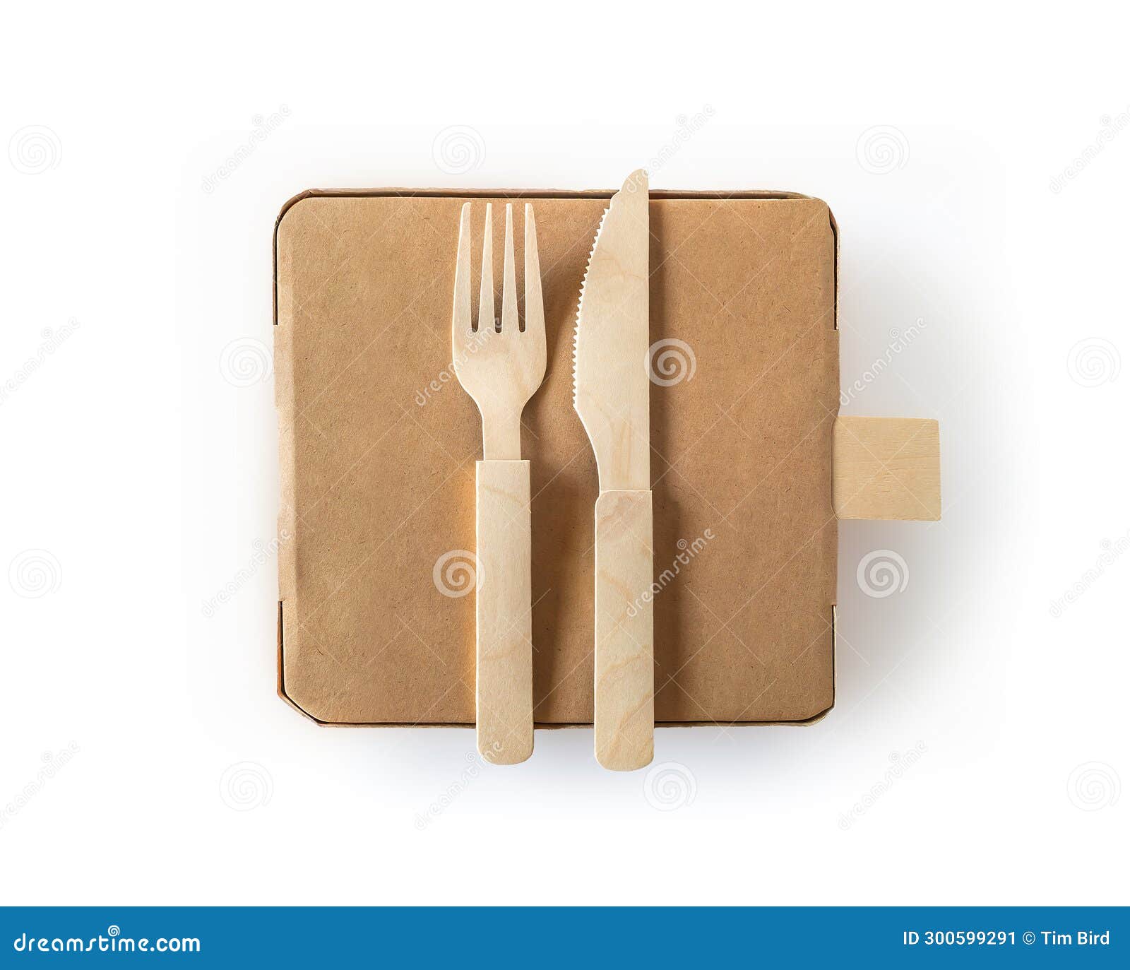 Cardboard Knife and Fork on Cardboard Container Stock Image - Image of ...