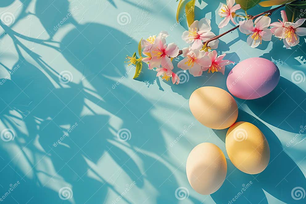 Happy Easter Burrow Eggs Eccentric Basket. White Space for Blending ...