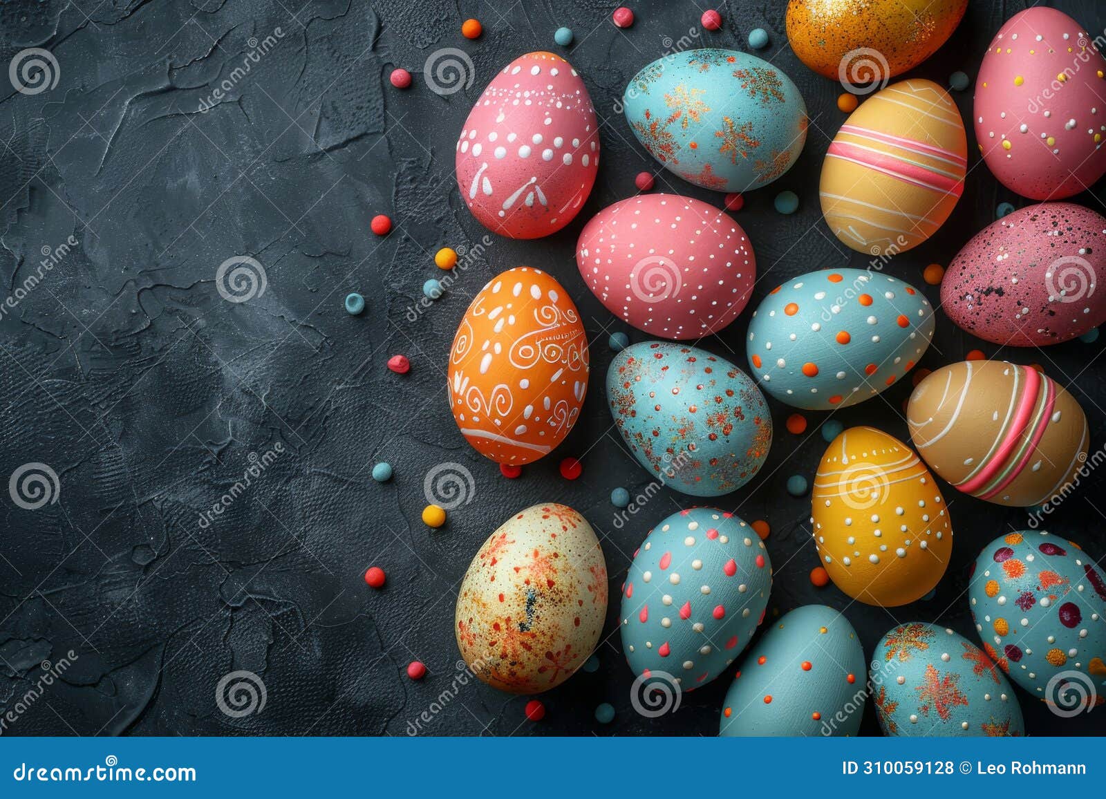 Happy Easter Orangeade Eggs Community Basket. White Rose Feather Bunny ...
