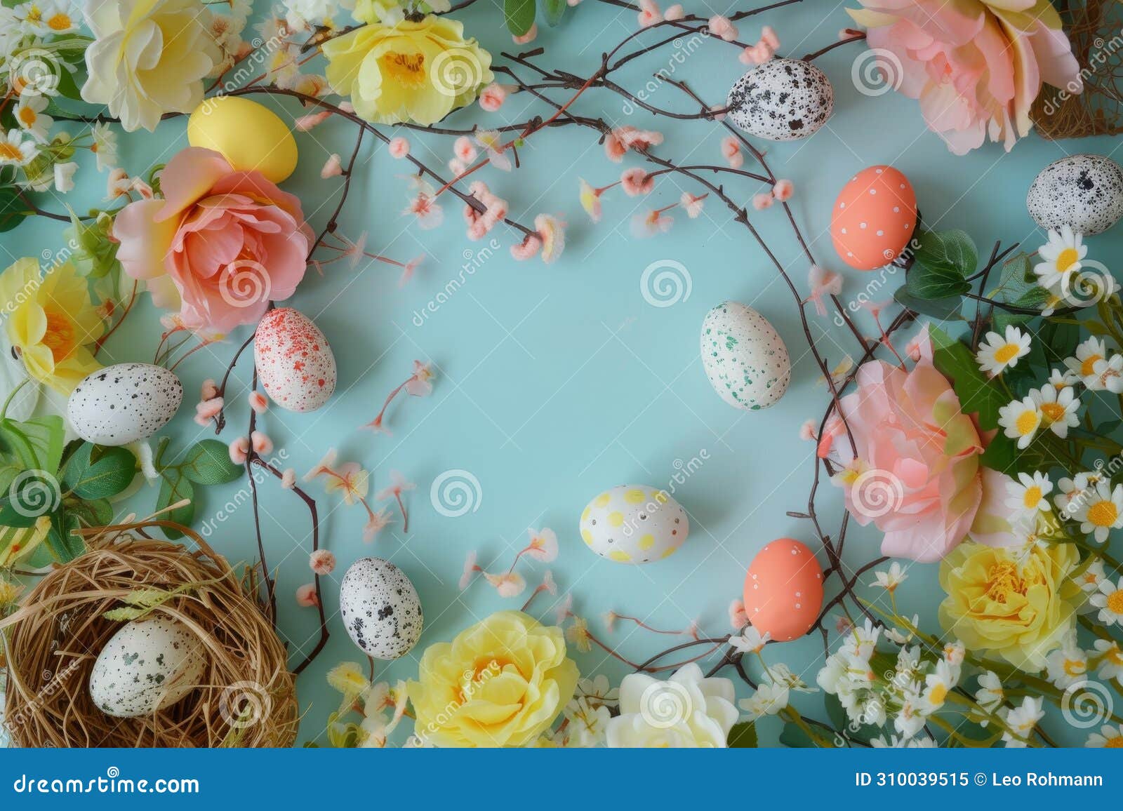 Happy Easter Personalized Note Eggs Colorful Basket. White Holiday ...