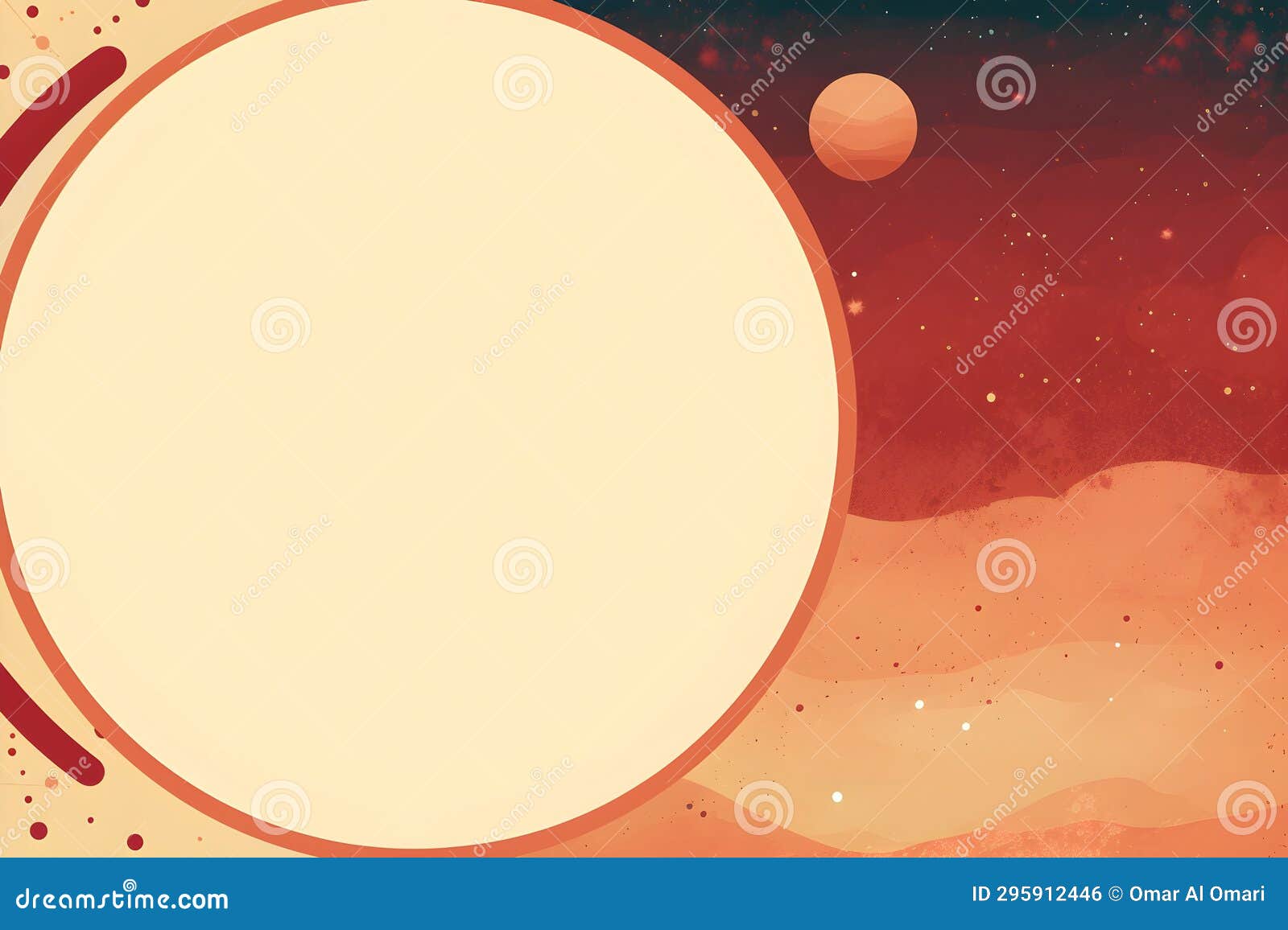 A Painting of a Planet with Two Planets in the Background. Abstract ...