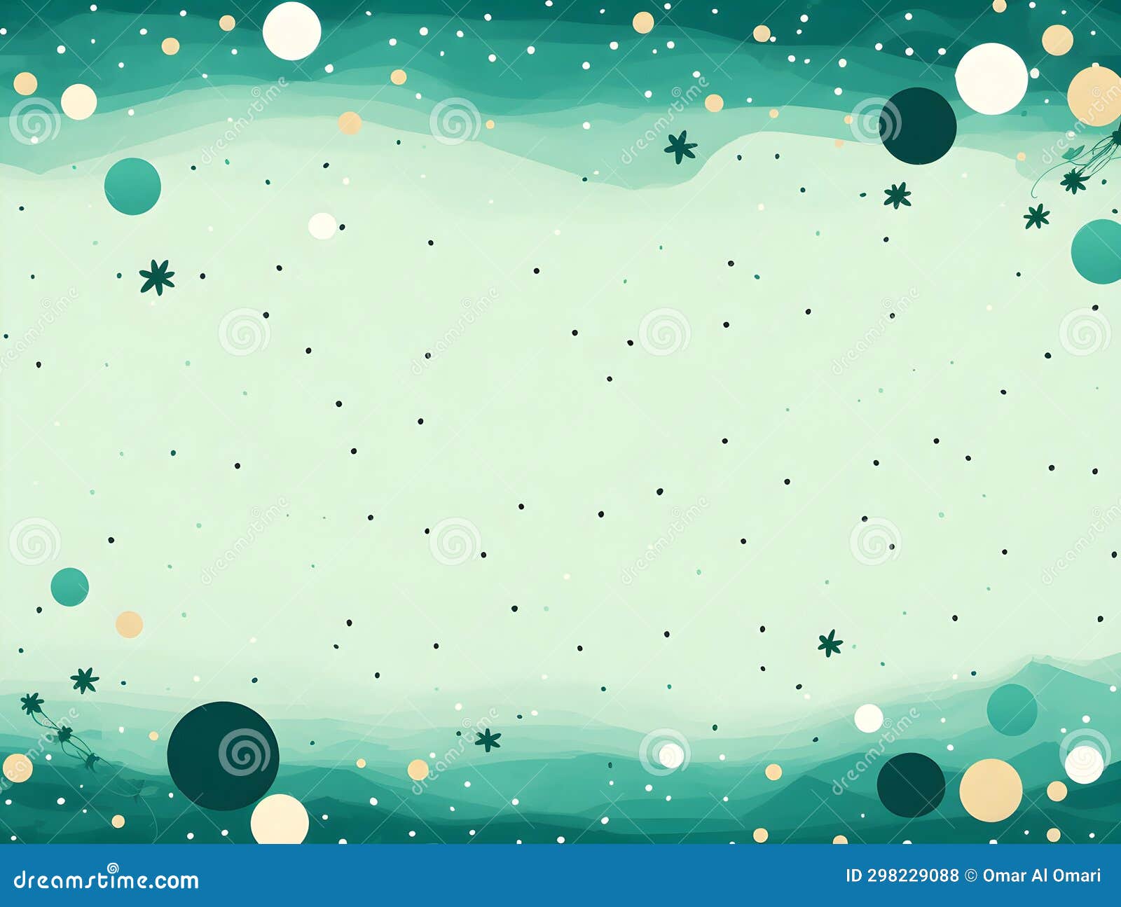 Abstract Mint Color Stars Background. Invitation and Celebration Card ...