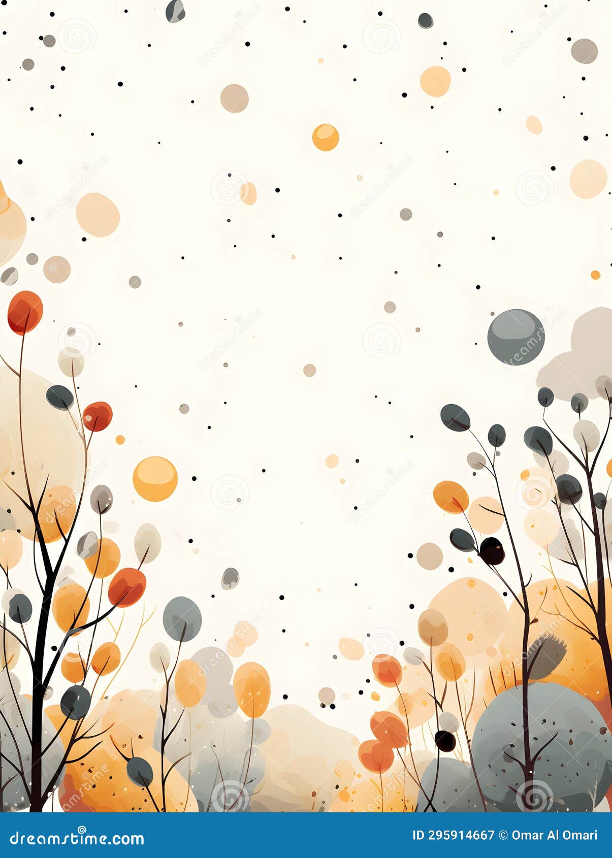 A Painting of a Forest Filled with Lots of Trees. Abstract Gray Fall ...