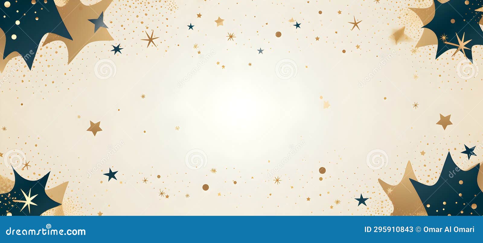 A Gold and Blue Background with Stars. Abstract Ivory Stars Background ...