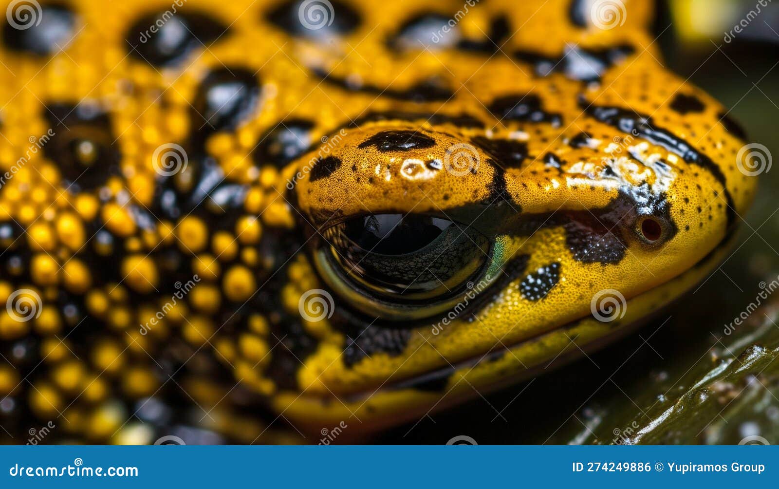 Spotted Amphibian Looking with Yellow Eyes Closely Generated by AI ...