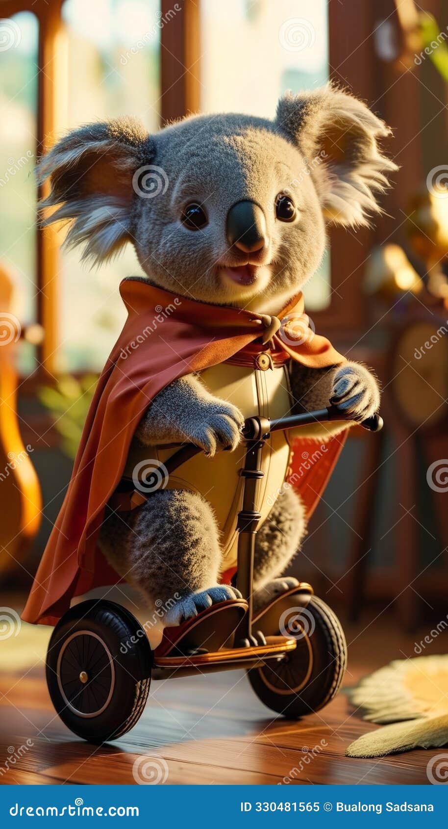 Stuffed Koala is Riding Tri Stock Illustration - Illustration of gray ...