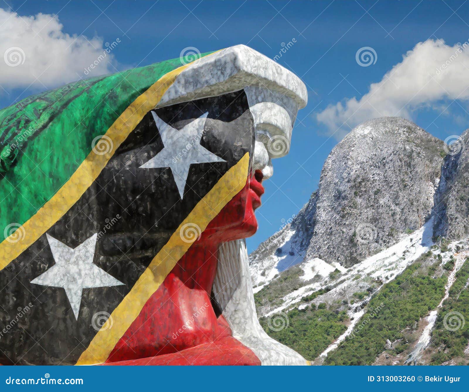 National Flag of the St. Kitts and Nevis Stock Illustration ...