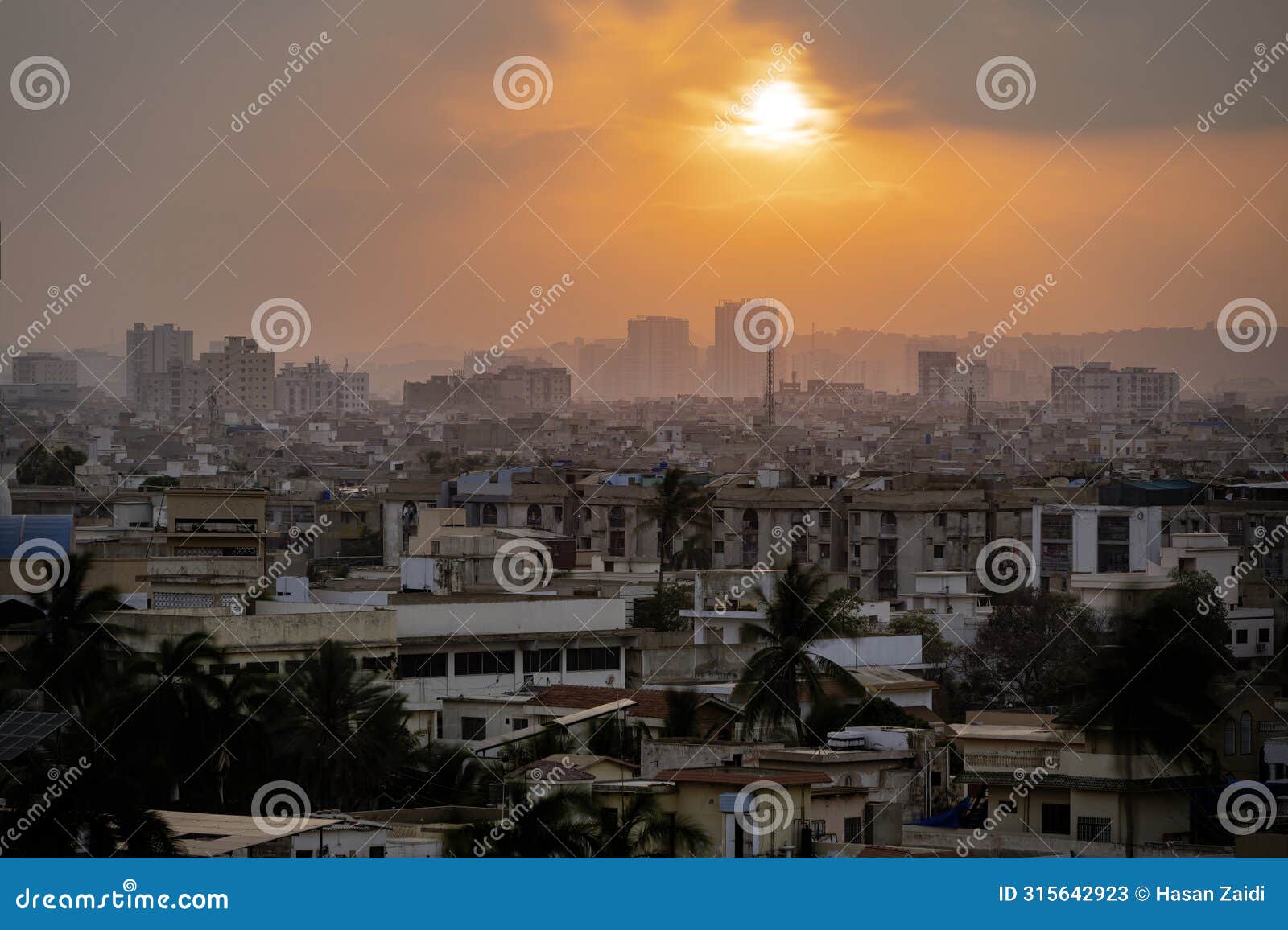 Minartes of Karachi Jama Masjid at Sunset Time. Islamic and Muslim ...