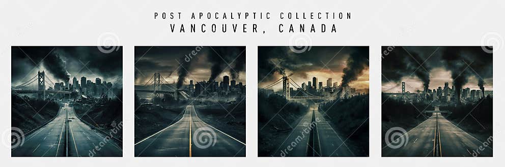 Post Apocalyptic Cinematic Fictional Vancouver, Canada City Skyline ...