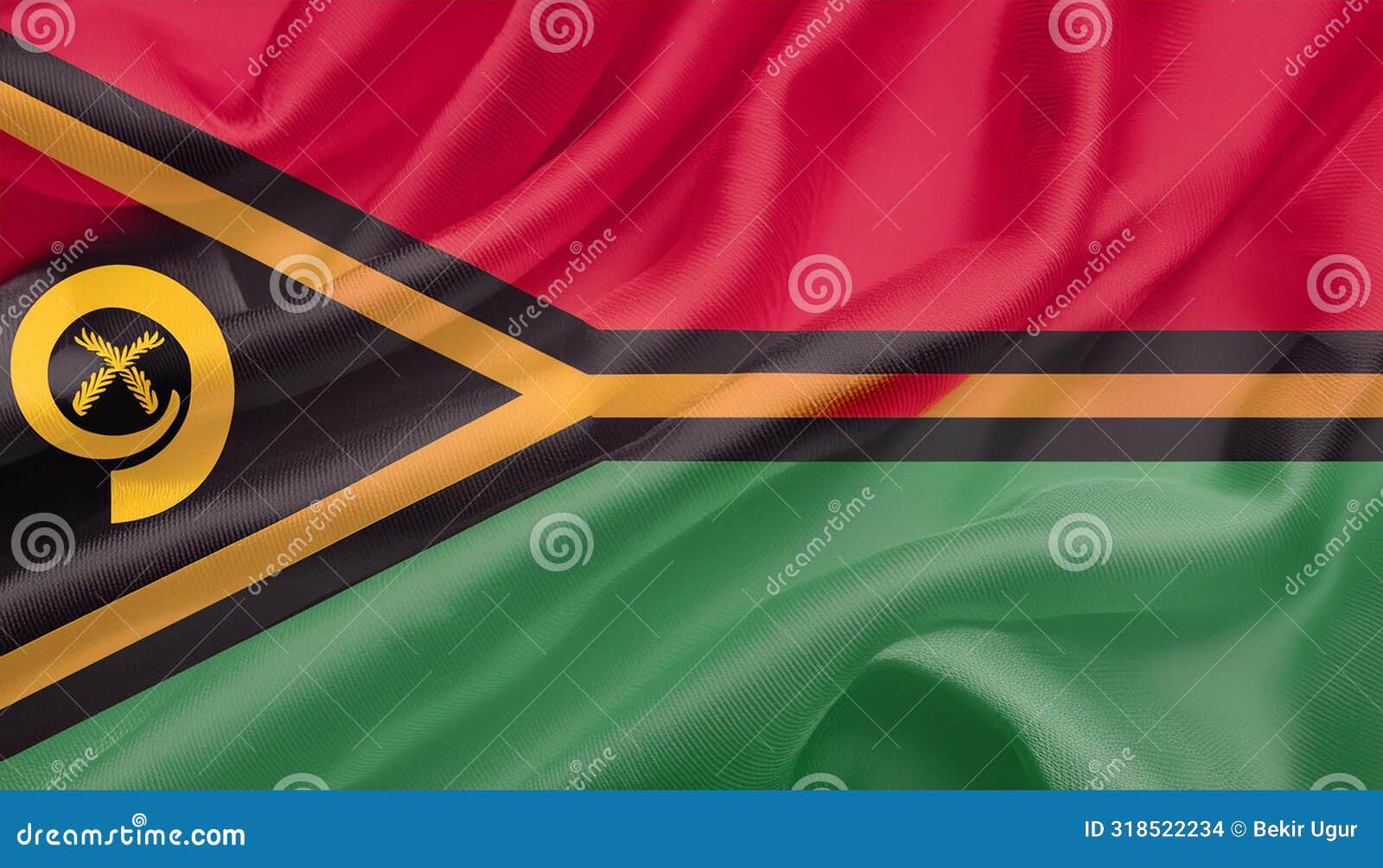The flag of Vanuatu stock illustration. Illustration of colors - 318522234