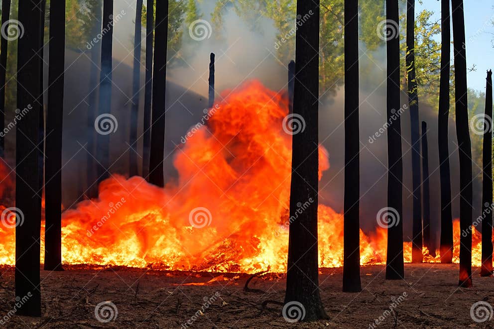 Forest Fire. Wildfire. Fire that Burns the Entire Forest with Its Hot ...