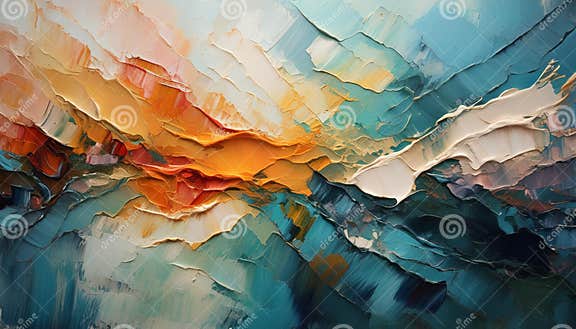 Vivid Color Block Abstract Painting with Palette Knife Technique ...
