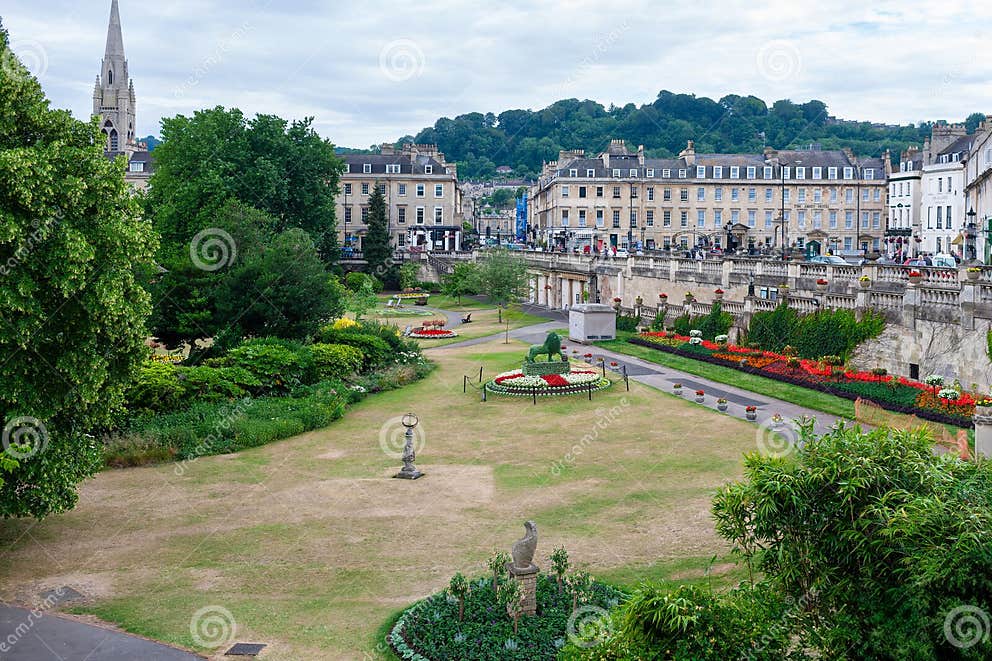 Parade Gardens Below Bath Town, England. Editorial Photography - Image ...
