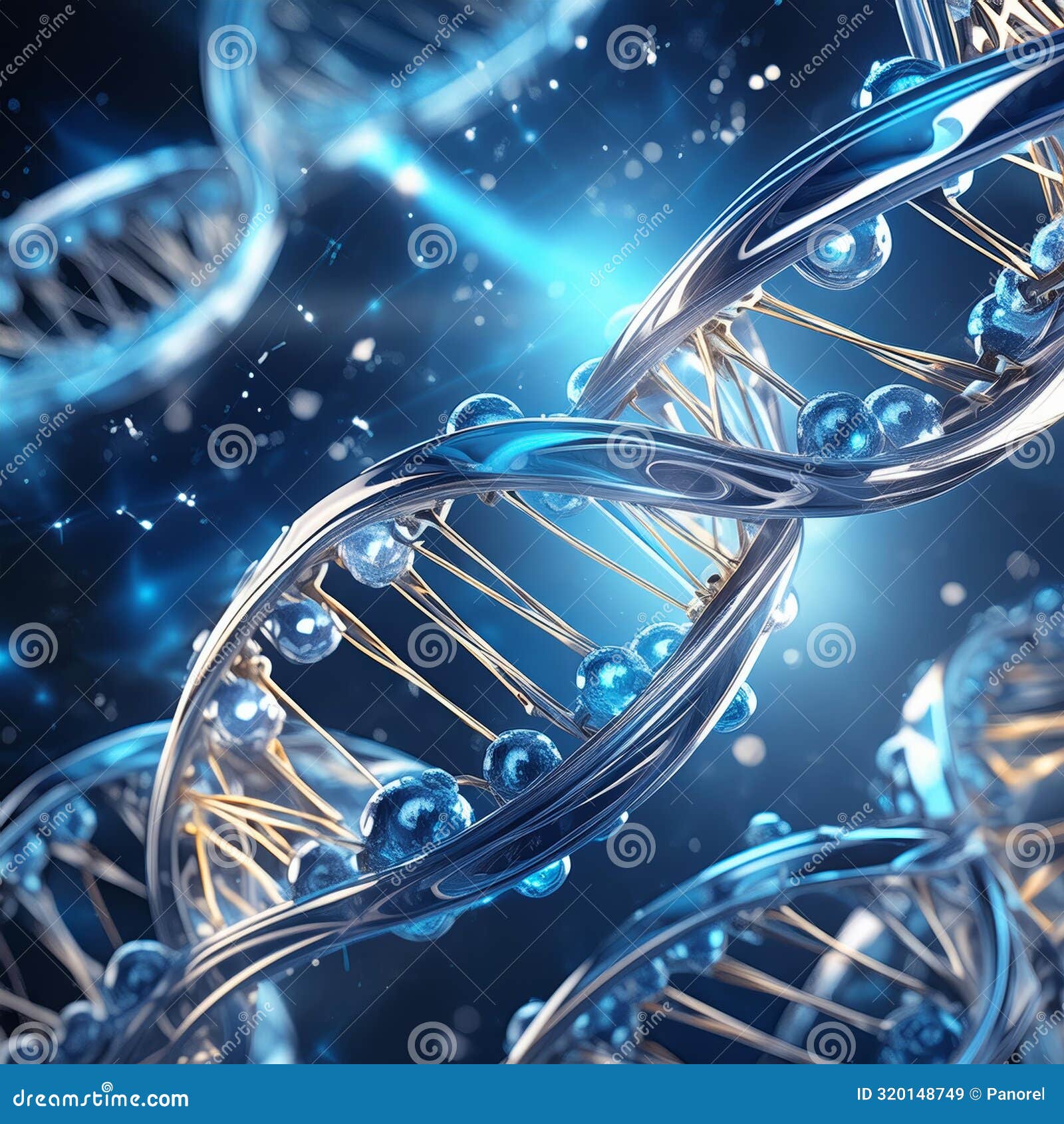 Generated Image of a Double Helix DNA Model. Stock Illustration ...