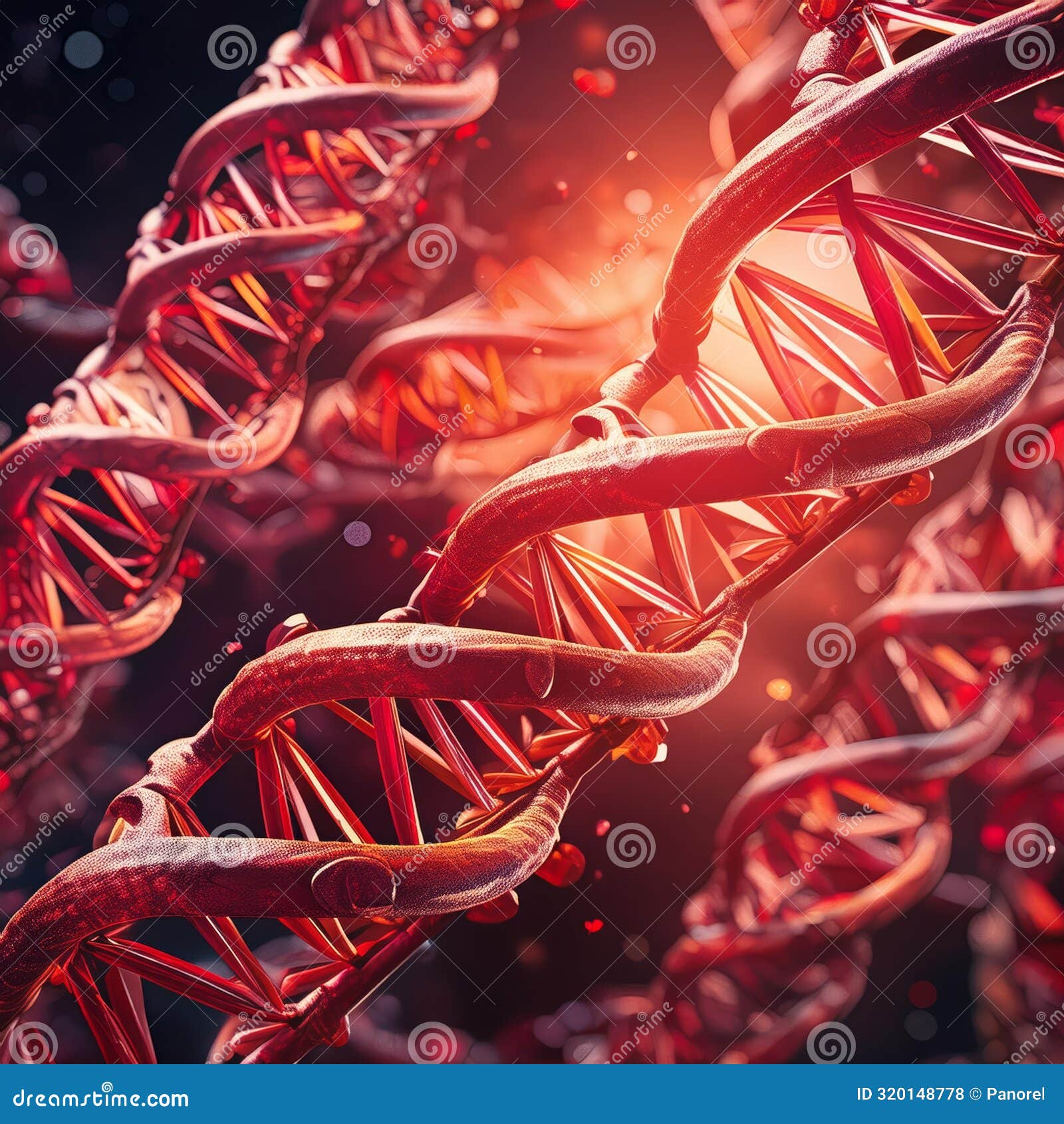 Generated Image of a Double Helix DNA Model. Stock Illustration ...