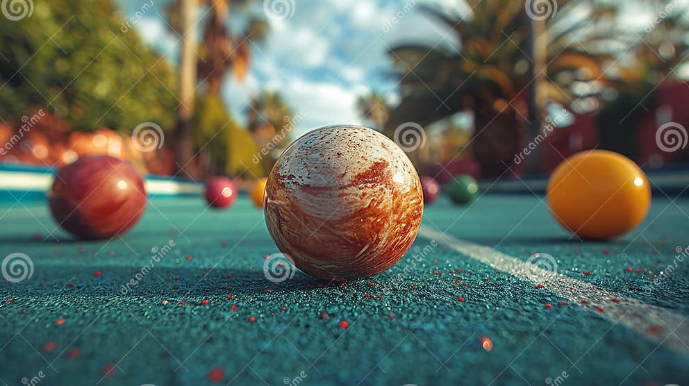 Conceptual Image of a Close Up Shot of Bocce Balls Stock Illustration ...