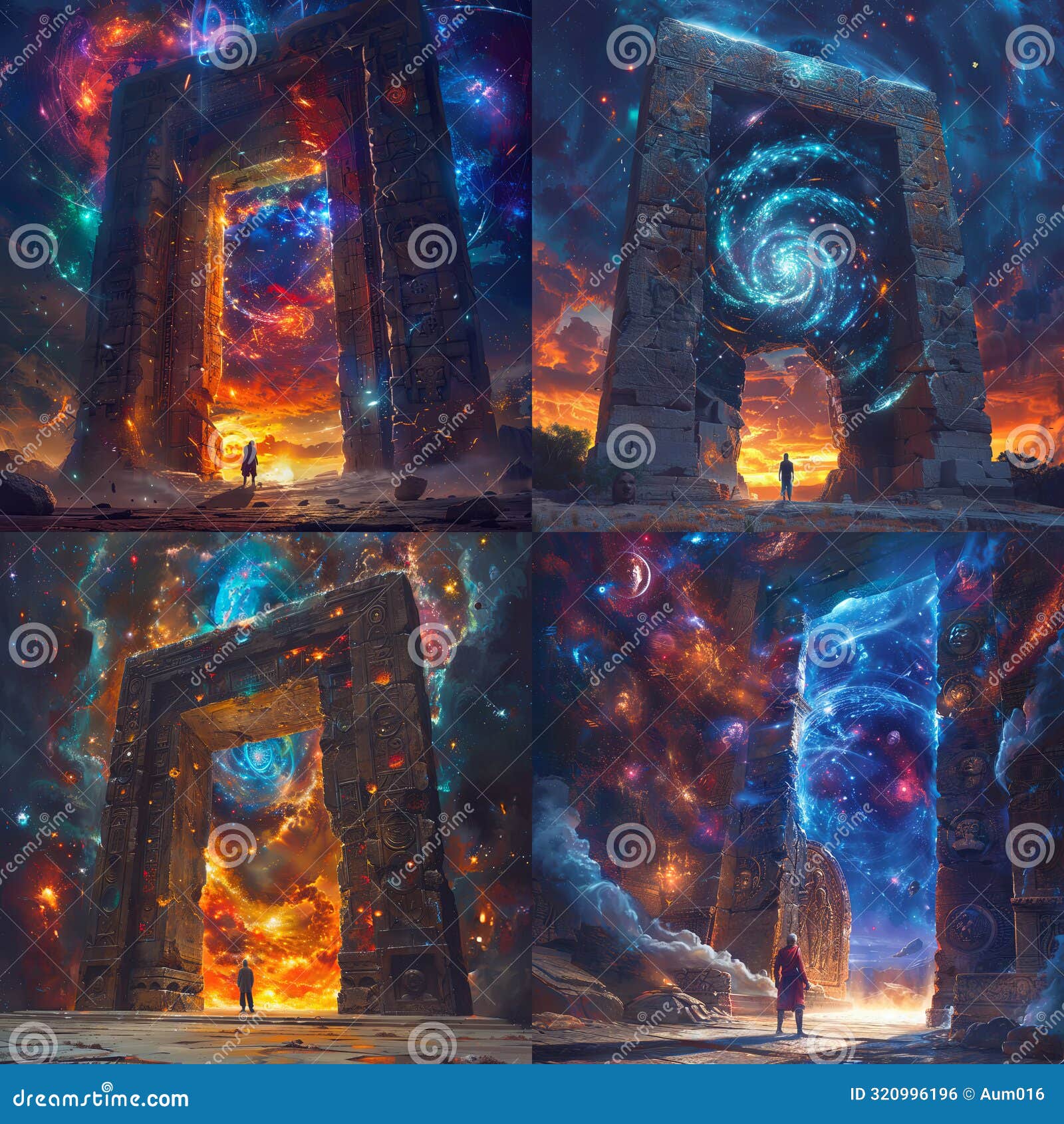 The Theme Portal To the Multiverse Stock Illustration - Illustration of ...