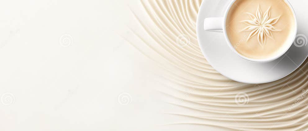 Abstract White 3D Coffee Background, Cup of Coffee Against a Background ...