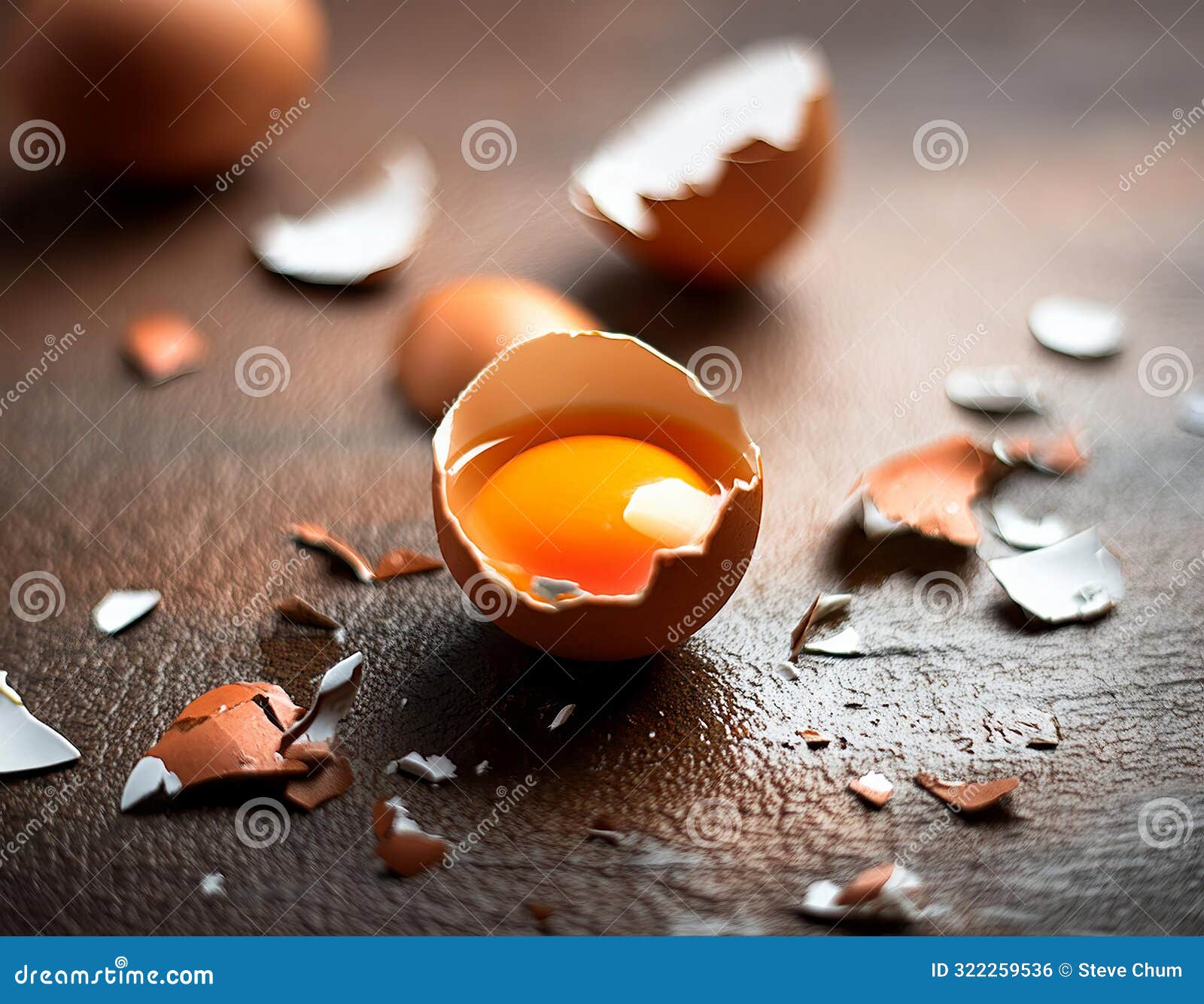 Broken Eggshell on Dark Background. Shallow Depth of Field Stock ...