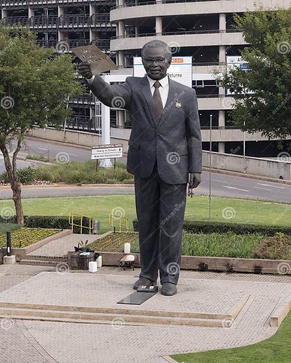 Statue of Oliver Reginald Tambo at or Tambo International Airport in ...