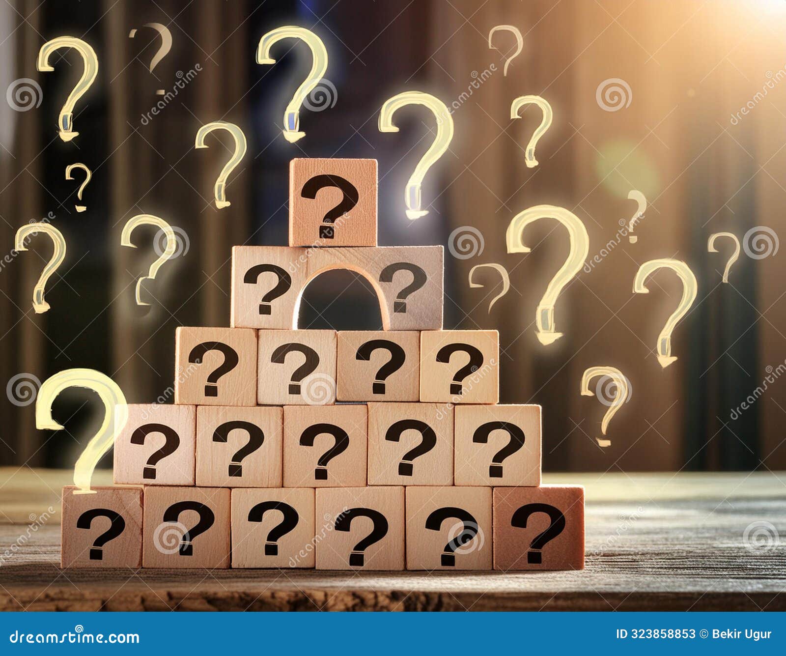 Question Mark Heap on Table Concept for Confusion, Question or Solution ...