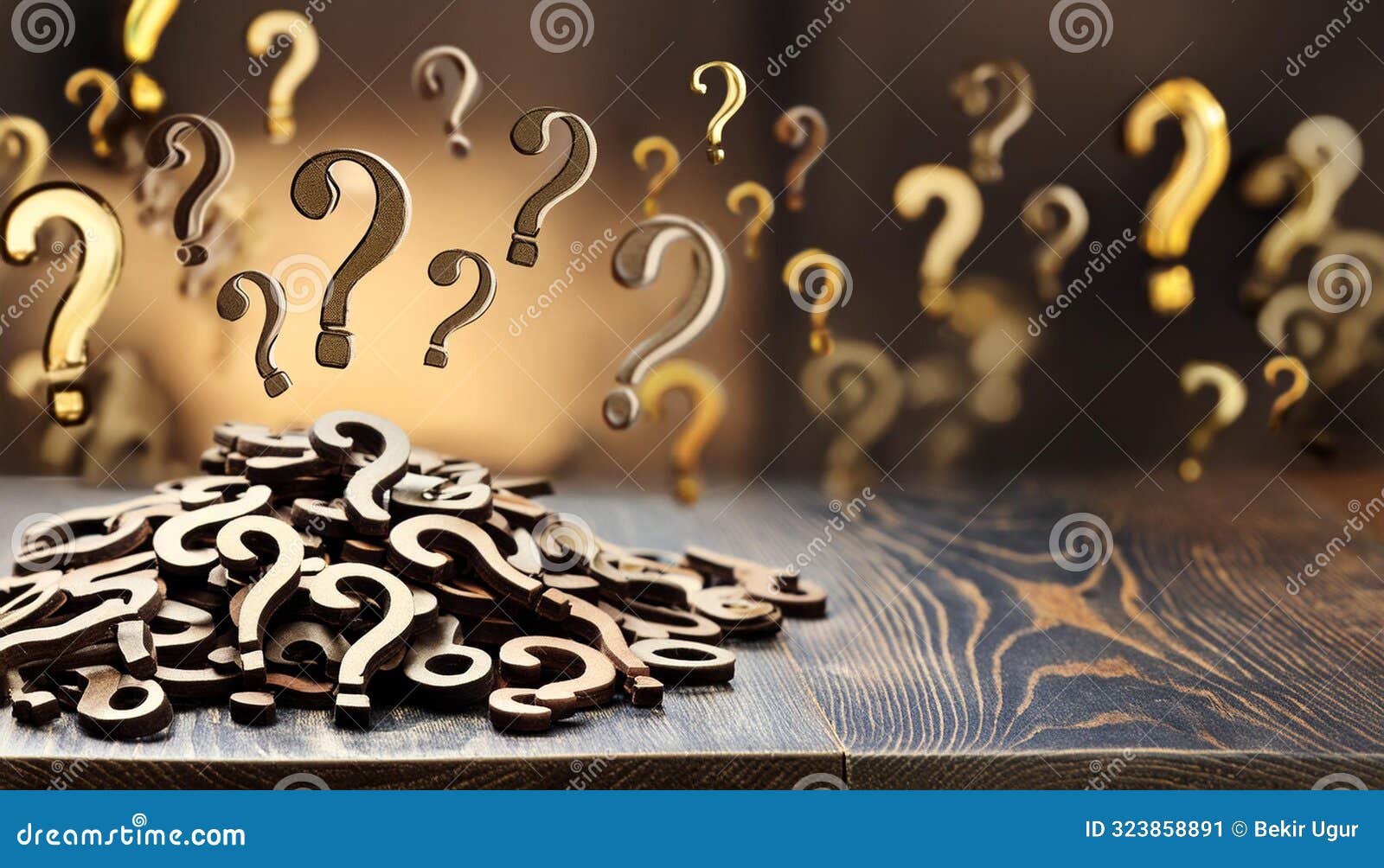 Question Mark Heap on Table Concept for Confusion, Question or Solution ...