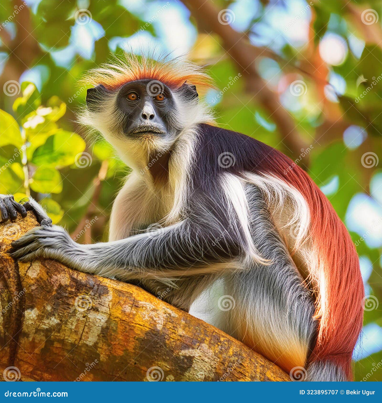 Zanzibar Red Colobus - Piliocolobus Kirkii, Tanzania, Zanzibar. African ...