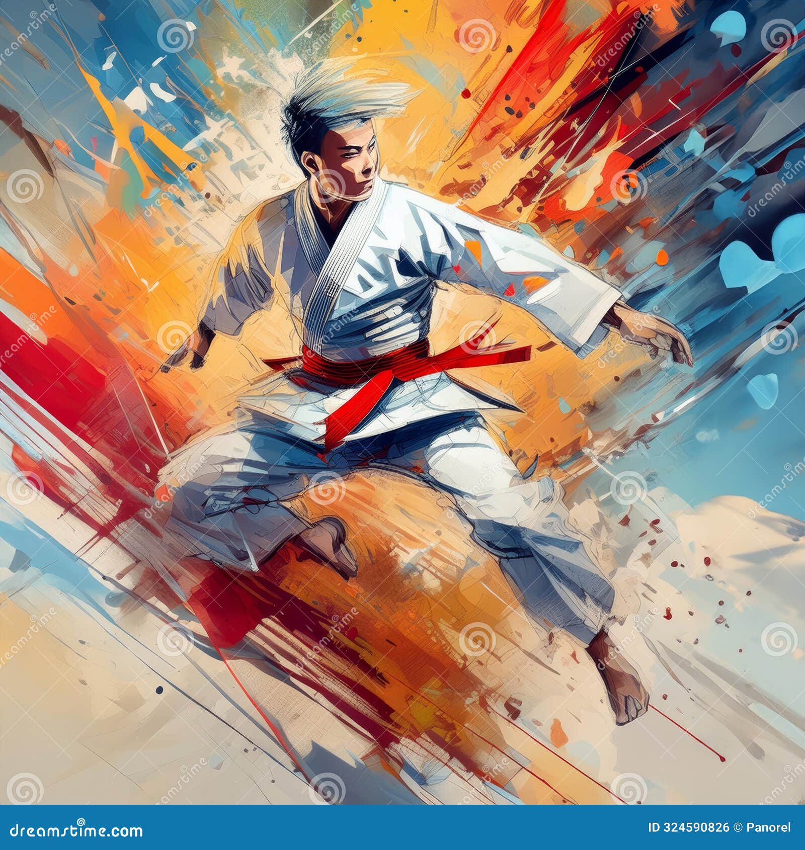 Generated Image of a Male Athlete Competing in an Olympic Sport of Judo ...