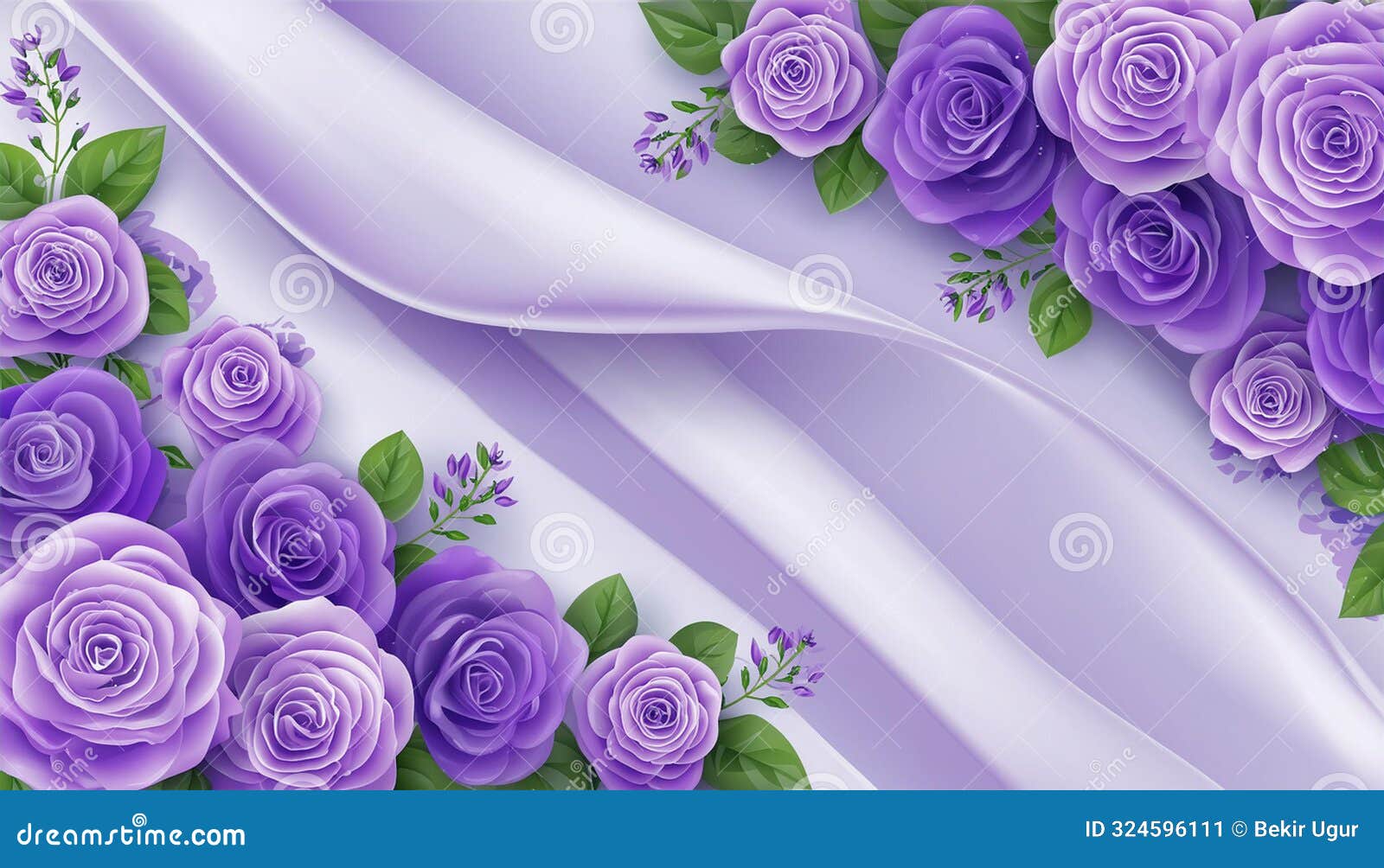 Purple Roses Corner Border Designs. Stock Illustration - Illustration ...