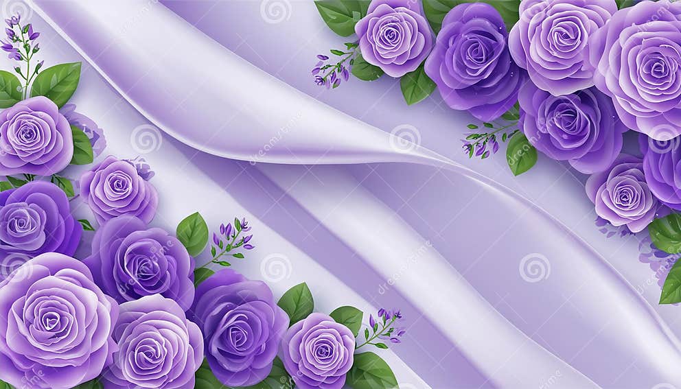 Purple Roses Corner Border Designs. Stock Illustration - Illustration ...