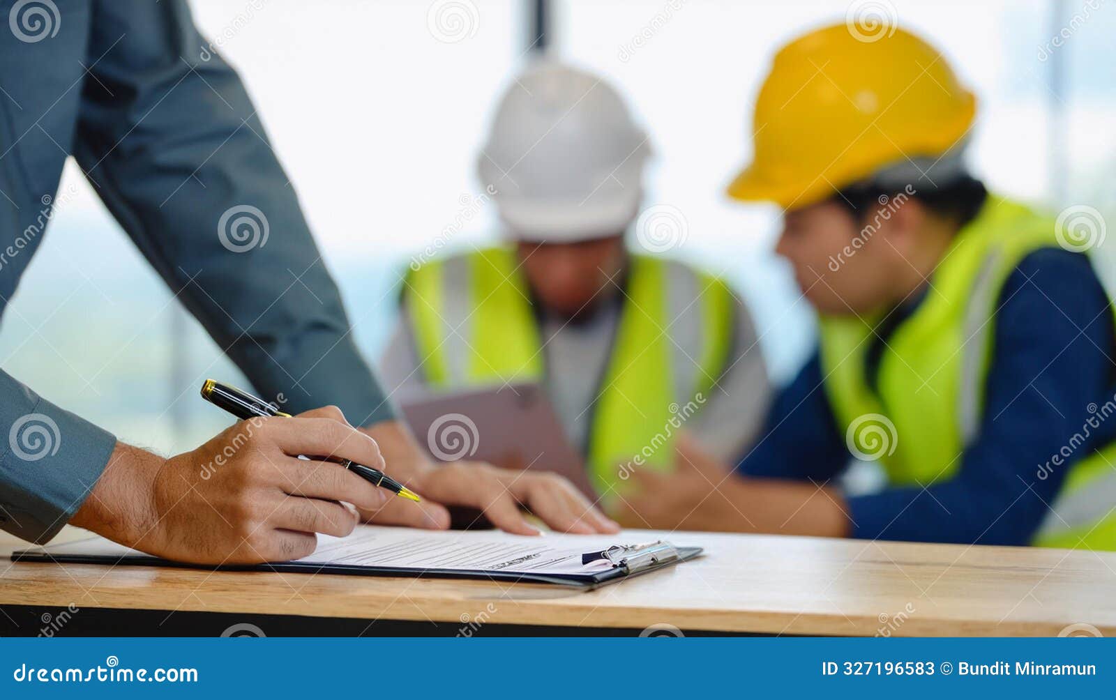 Occupational Safety Banner. Background Of A Construction Engineering ...