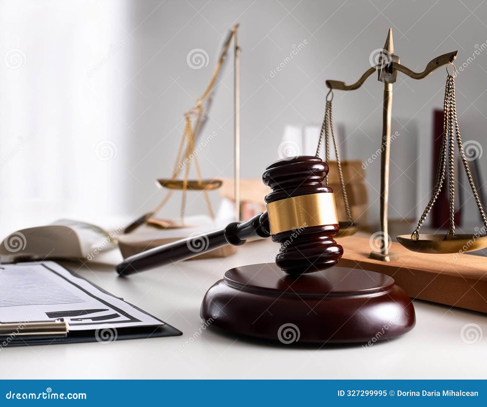 Legal Essentials: Lawyer S Tools on a White Table Stock Illustration ...