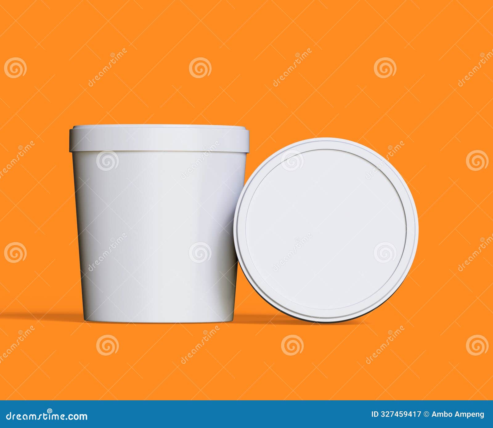 Ice Cream Buckets. Blank White Ice Cream Bucket Isolated On White ...