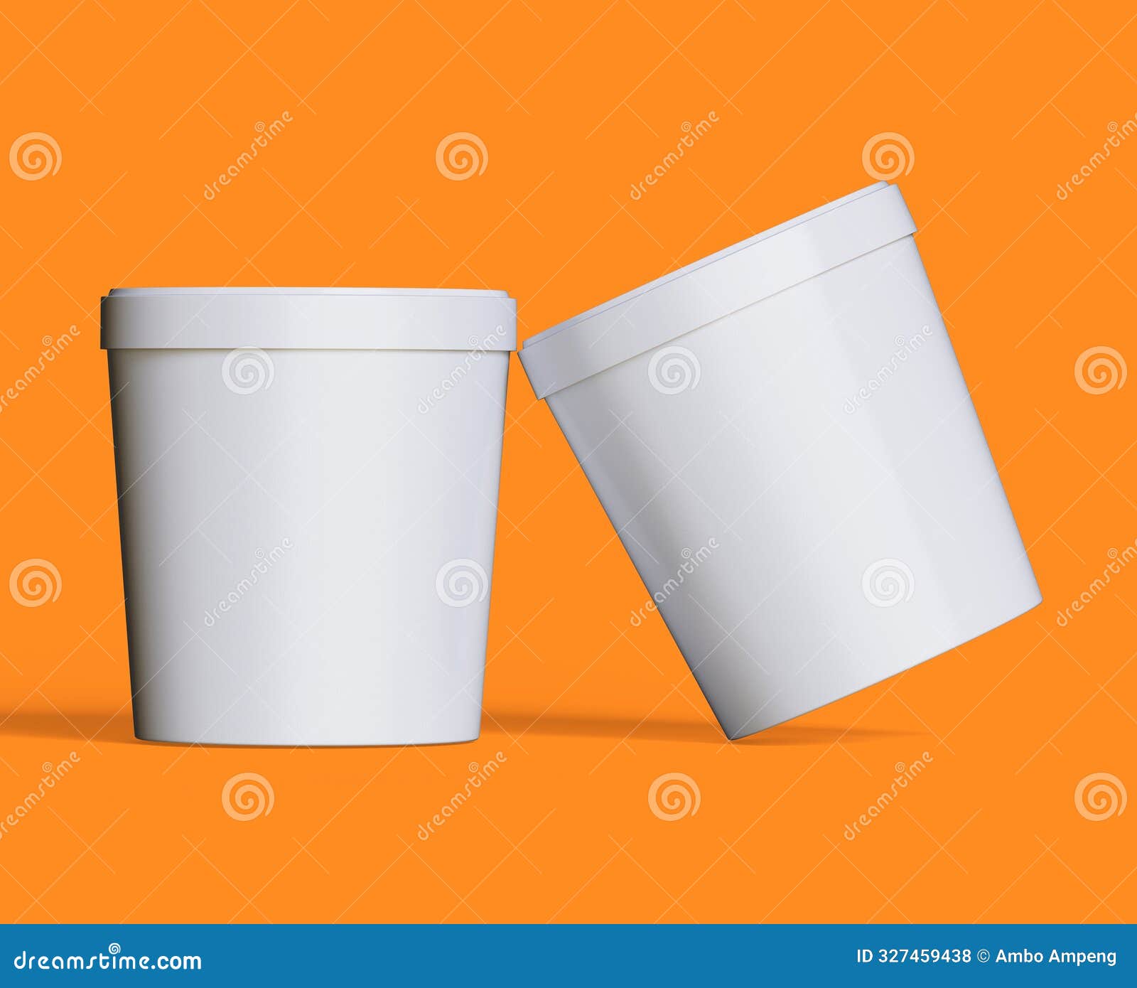 Ice Cream Buckets. Blank White Ice Cream Bucket Isolated On White ...