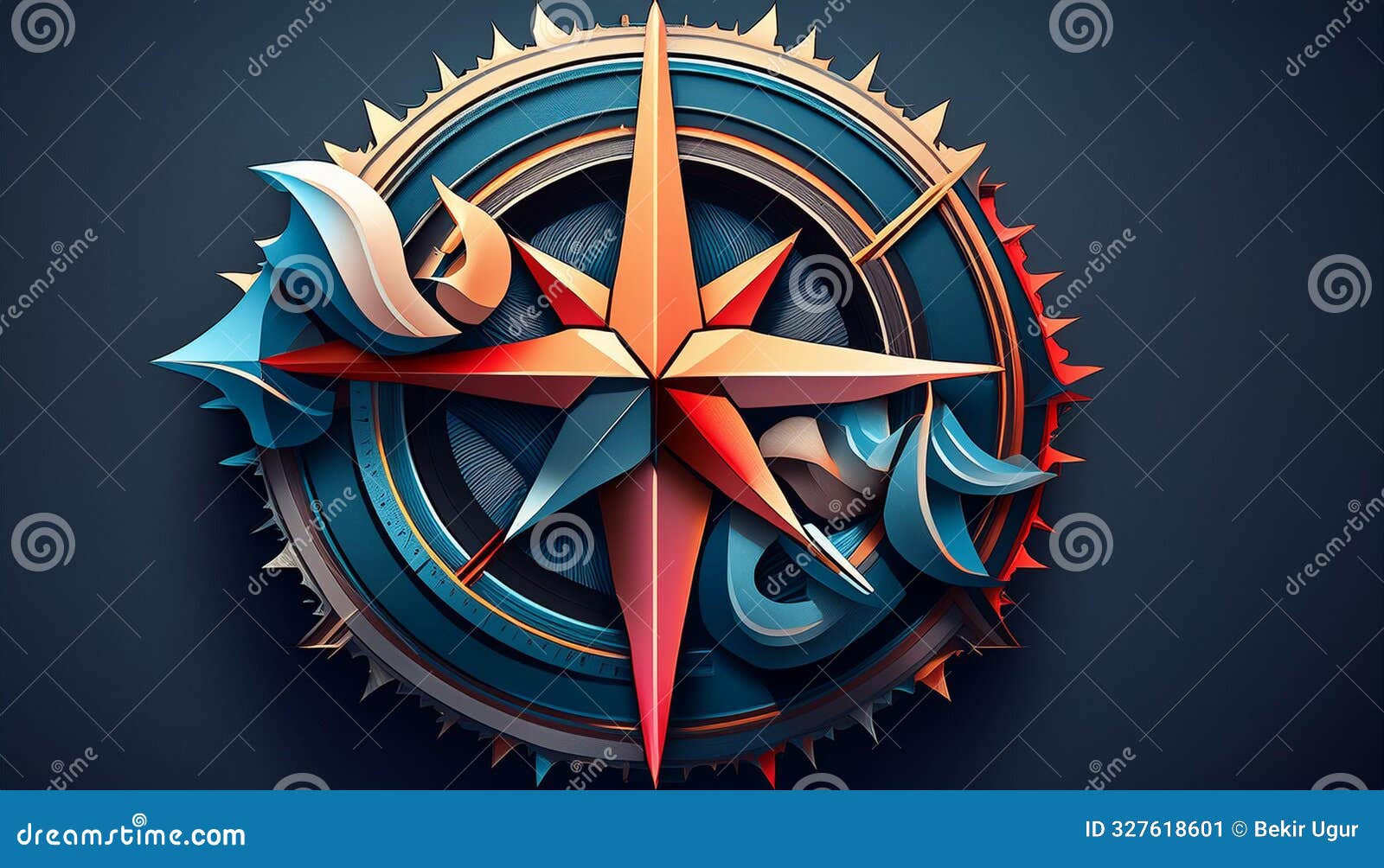 Vector Illustration of a Compass Rose Stock Image - Image of marine ...