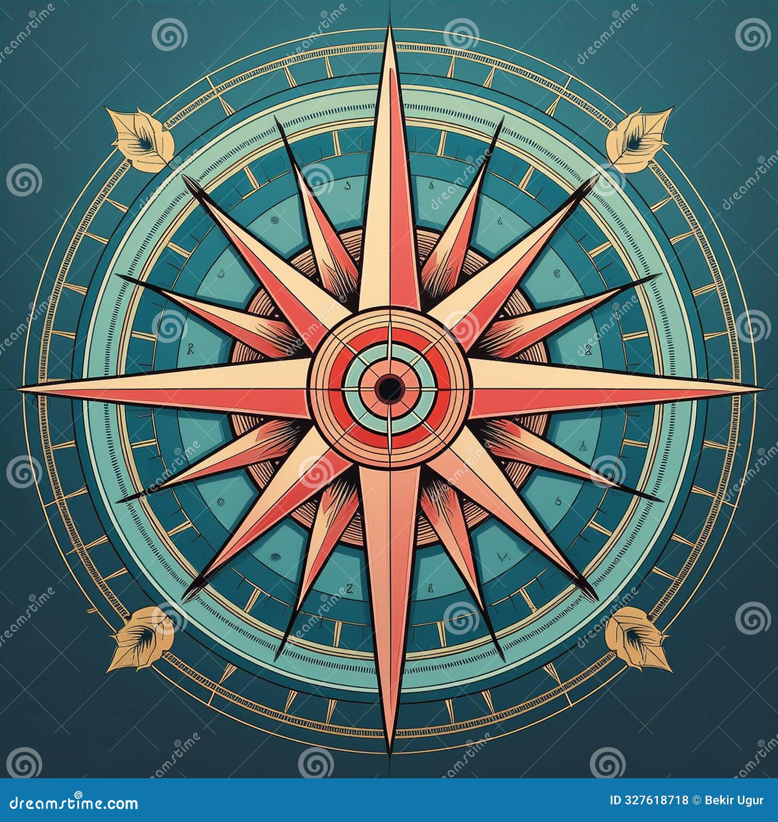 Vector Illustration of a Compass Rose Stock Photo - Image of compass ...