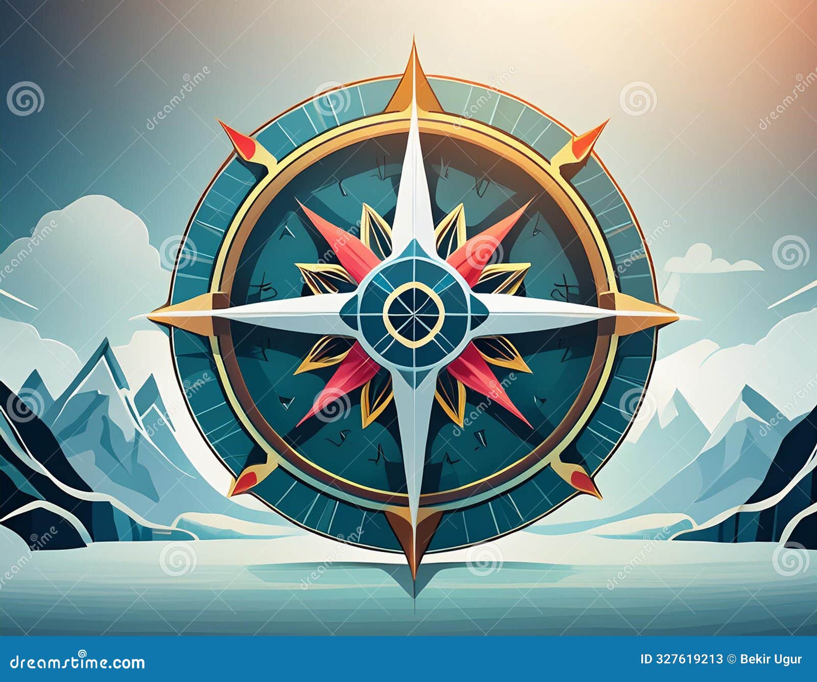 Vector Illustration of a Compass Rose Stock Image - Image of rose ...