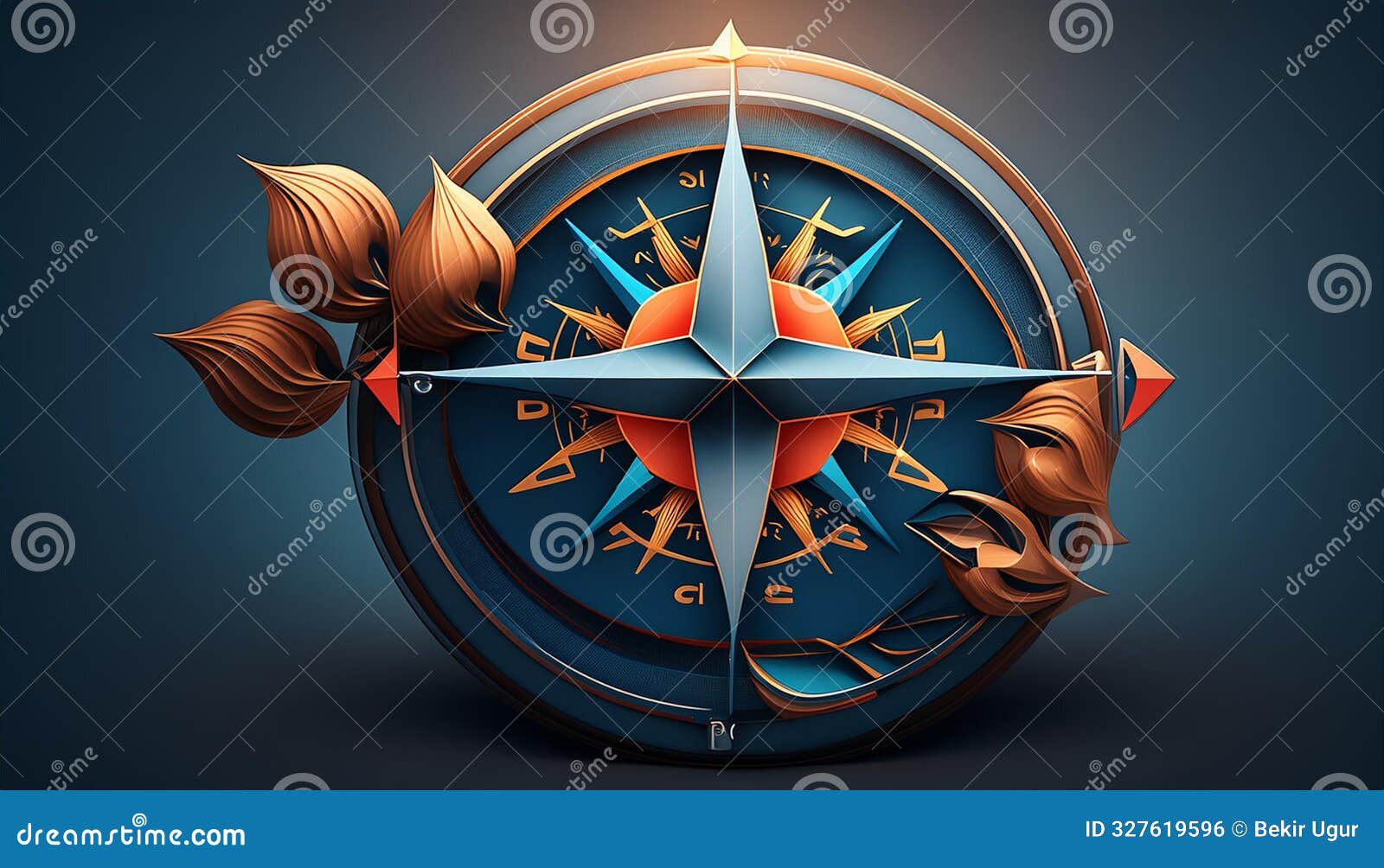 Vector Illustration of a Compass Rose Stock Photo - Image of orient ...