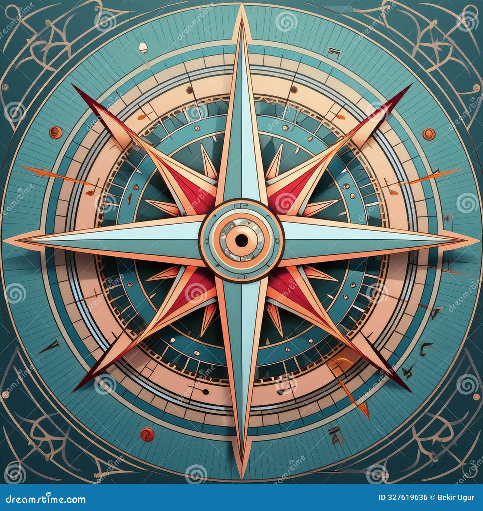 Vector Illustration of a Compass Rose Stock Photo - Image of rose ...