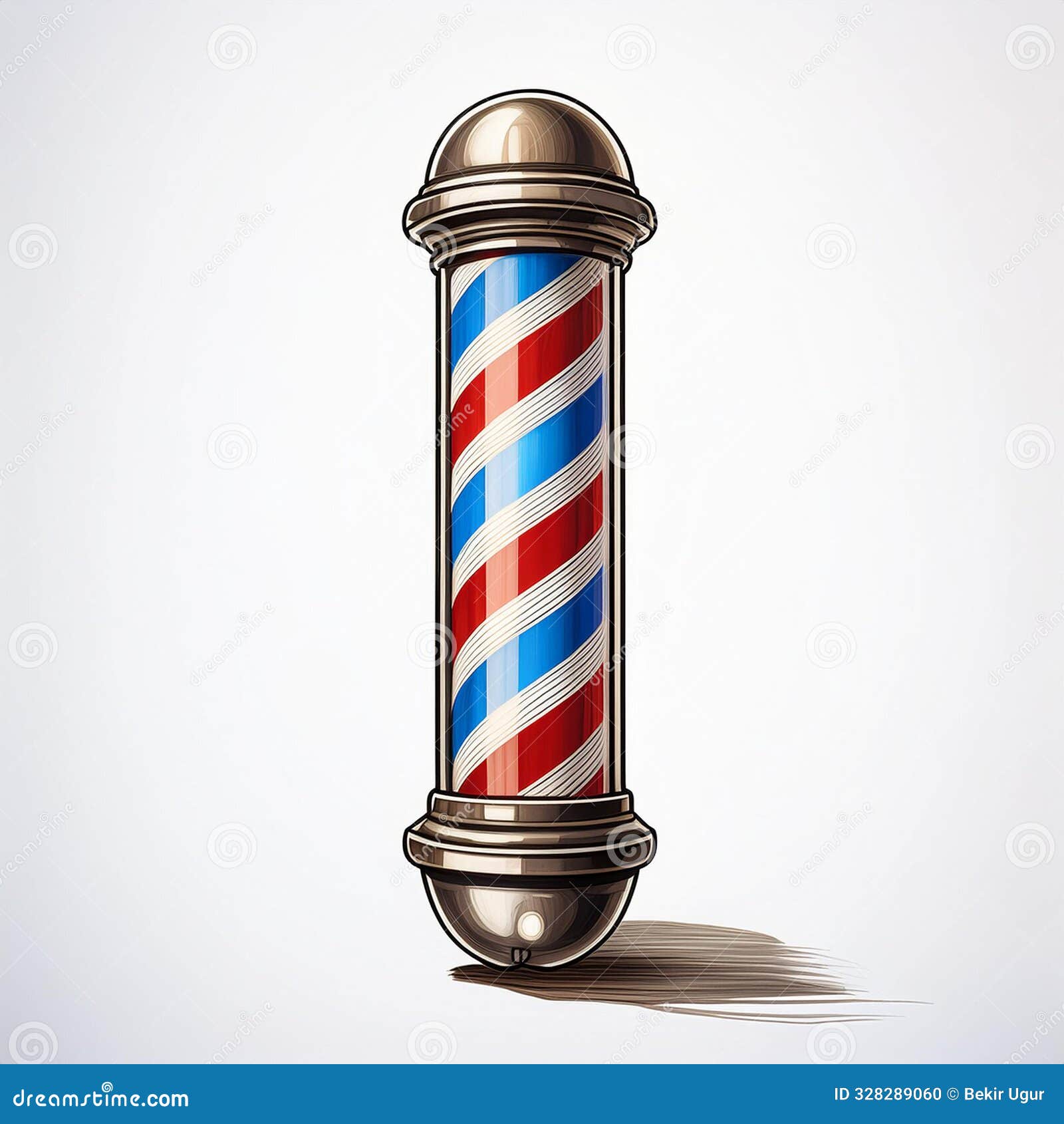 Barber Pole, Barbershop Blue Sticker, Label, Logo, Stamp, Template ...