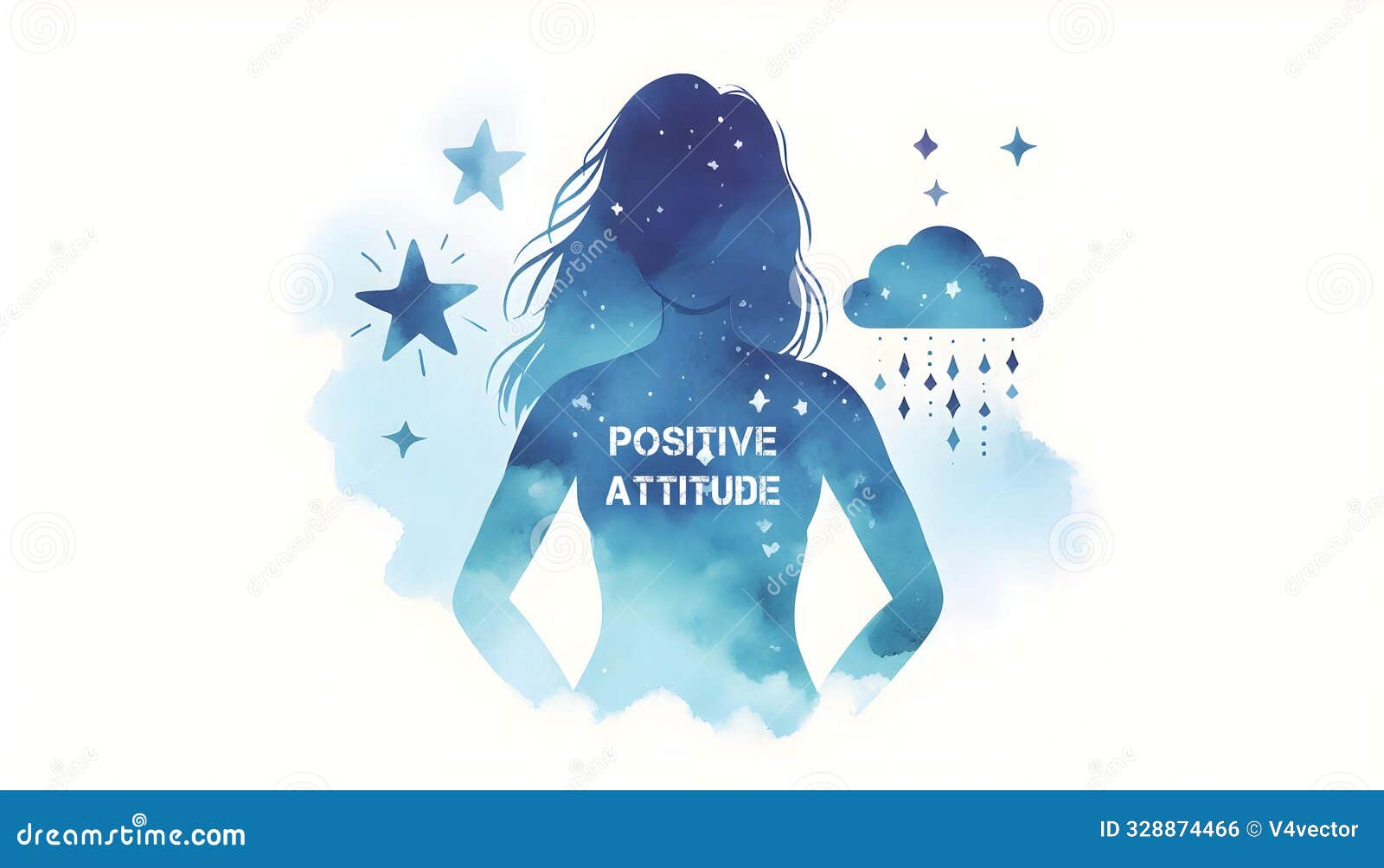 Positive Attitude Concept. a Woman with Her Innocence and Great ...