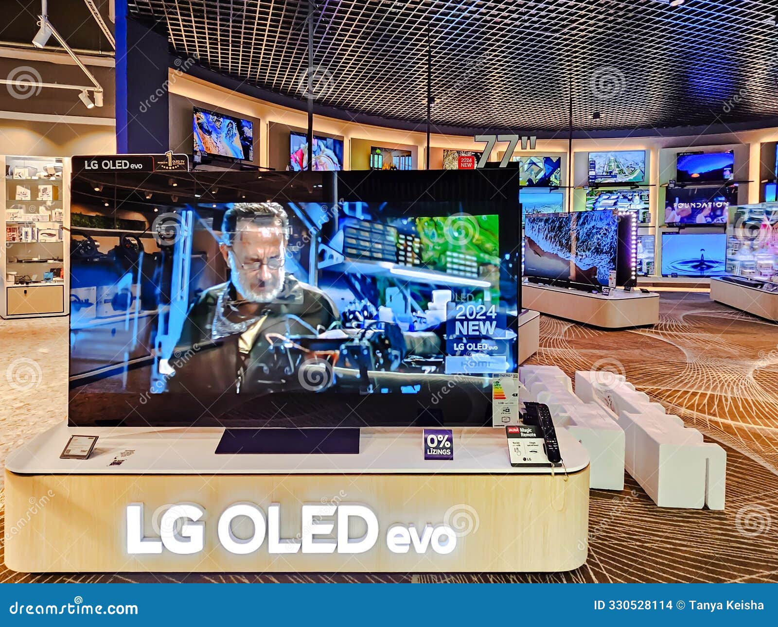 Showroom of Modern Electronics with a LG OLED New Generation TVs in the ...