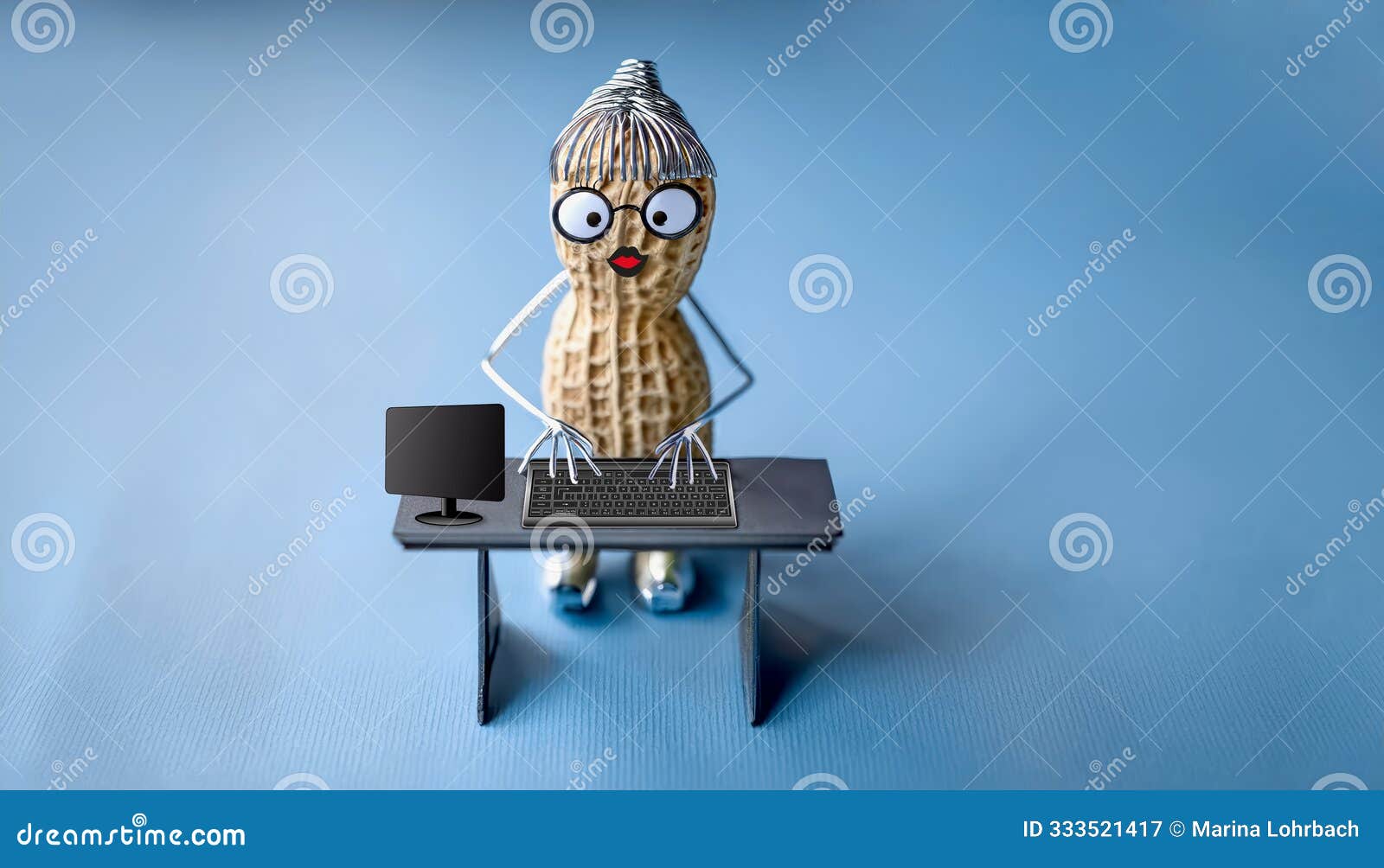 Peanut As a Office Worker and Space for Text Stock Illustration ...