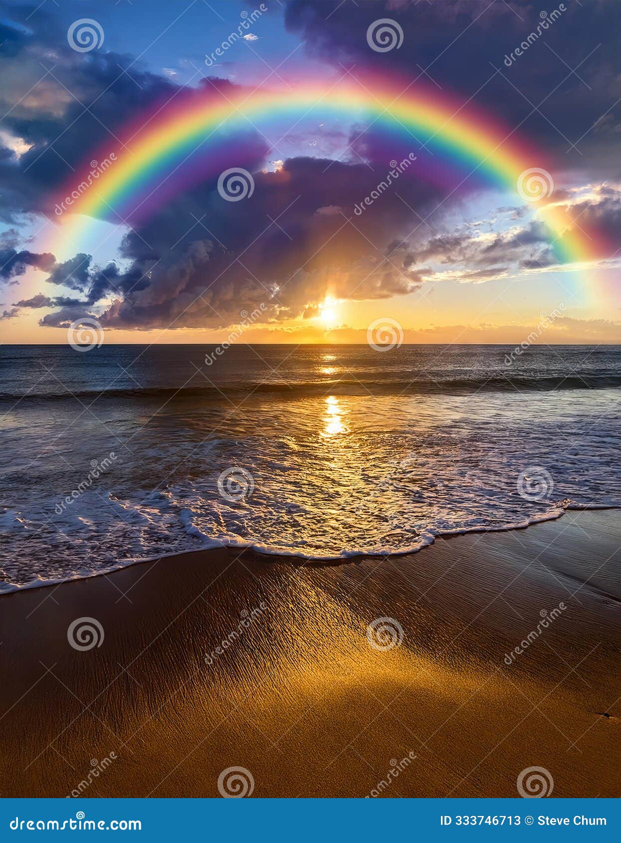 Rainbow in the Sky Over the Sea, Beautiful Photo Digital Picture Stock ...