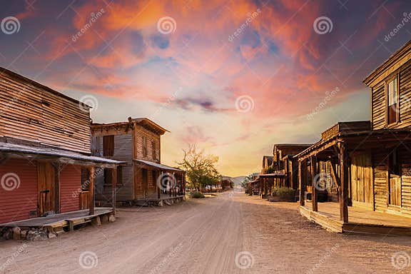 Western. Old Western Town Main Street. Old Western Town with Historic ...