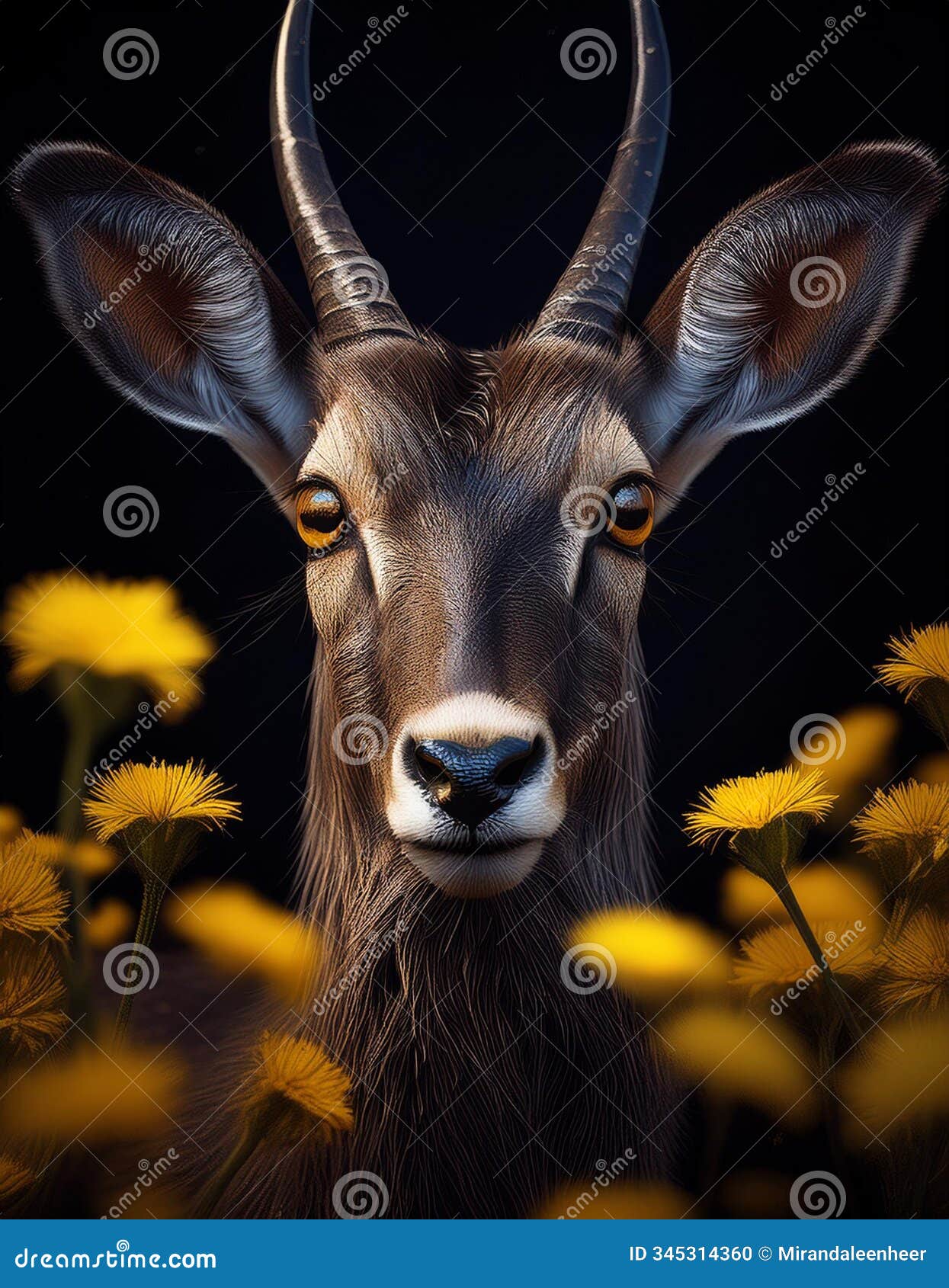 Waterbuck And Flowers Cartoon Stock Photography | CartoonDealer.com ...