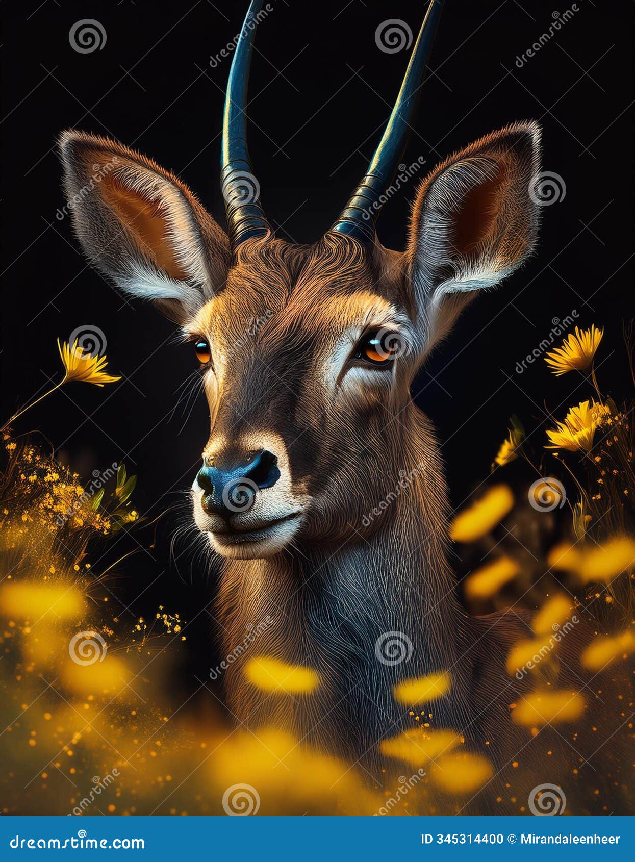 Waterbuck And Flowers Cartoon Royalty-Free Stock Image | CartoonDealer ...