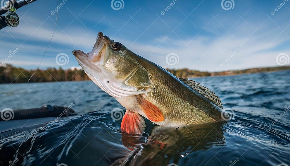 Walleye Fishing. Close Up Shot of a Walleye Being Caught Stock ...