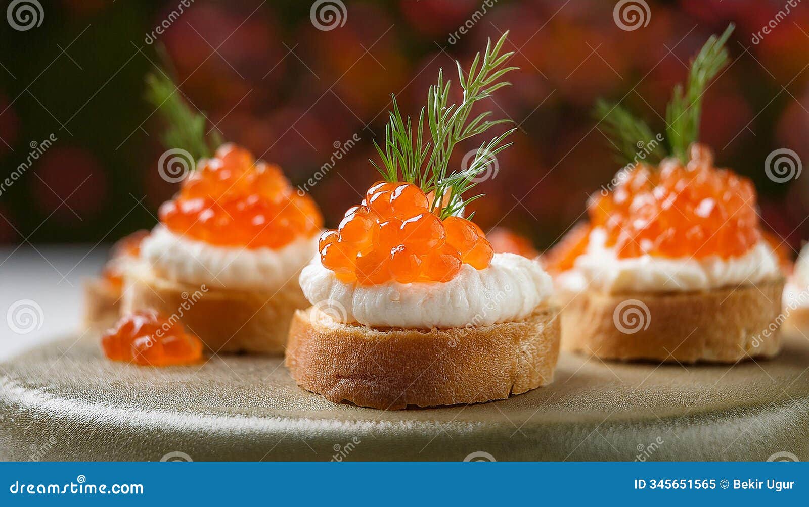 Salmon Canape. Canape With Smoked Salmon, Cream Cheese And Caviar ...